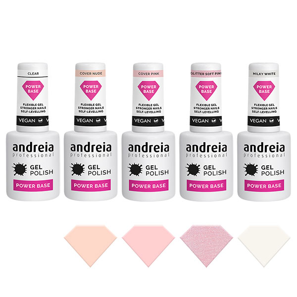 Power Base Verniz Gel Andreia (Clear, Cover Pink, Cover Pink, Soft ...
